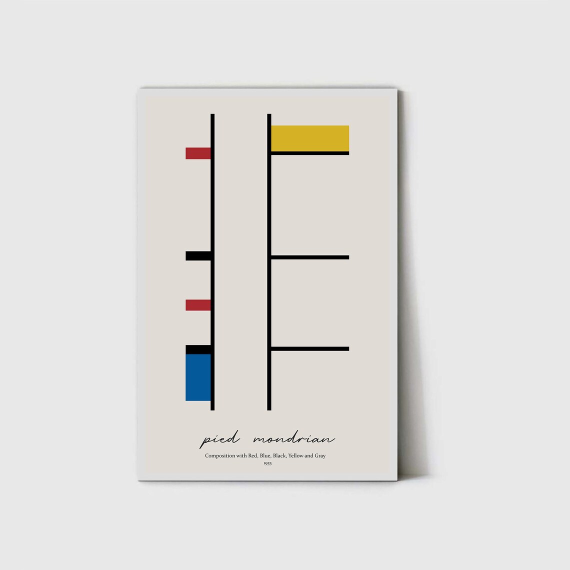 Piet Mondrian Art Bundle Set of 3 Compositions in White - Etsy