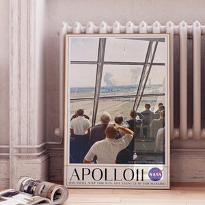 1969 Apollo 11 Liftoff Moment Poster, Kennedy Space Center, Moon ...