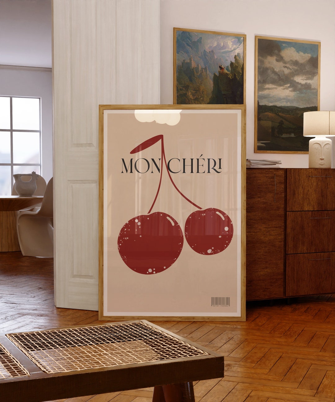 Cherry Poster Cherries Print Trendy Wall Art Retro Print Mon Cherry ...