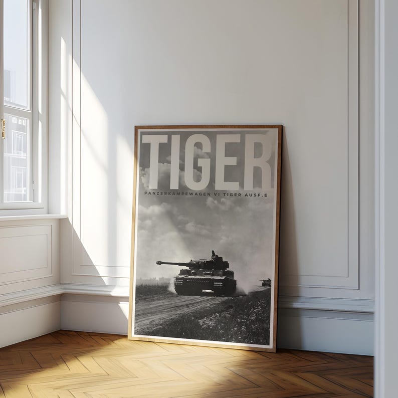 Unique Vintage WWII Tiger-i Tank Poster – Vintage Military Art, Tank ...