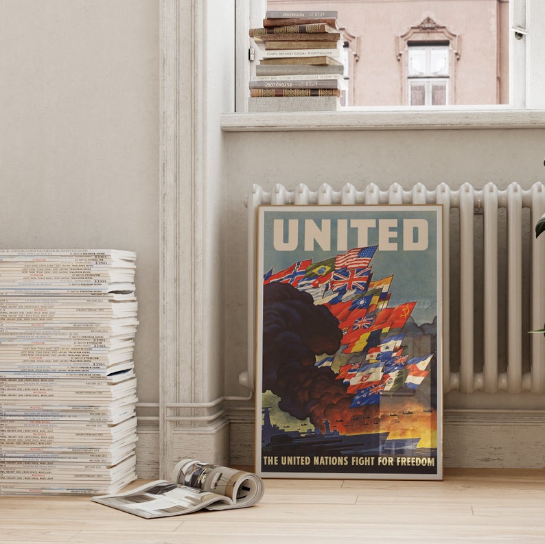 United Nations Poster Vintage Poster Ww2 World War Cold - Etsy