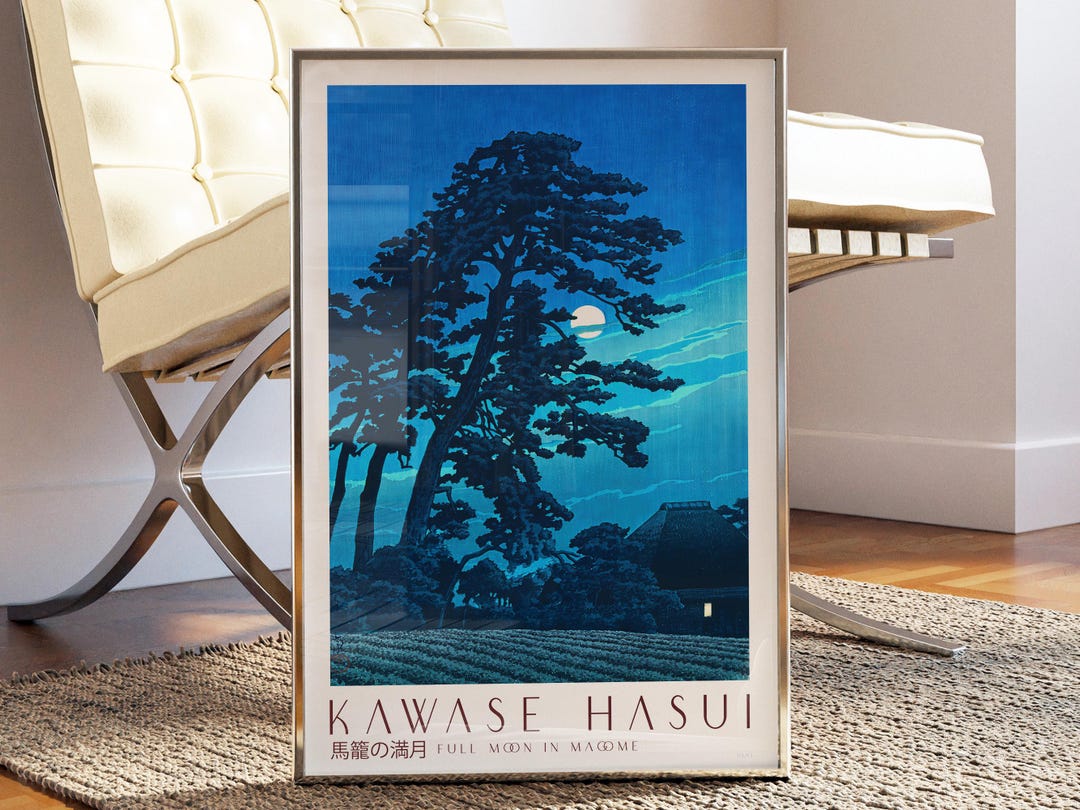 Kawase Hasui - Full Moon in Magome - Vintage Japanese Print (digital ...