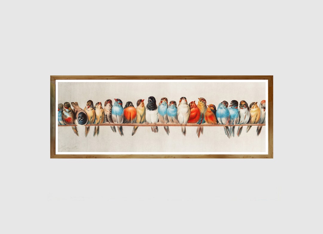 A Perch of Birds (1880) by Hector Giacomelli - Instant Download, Print ...