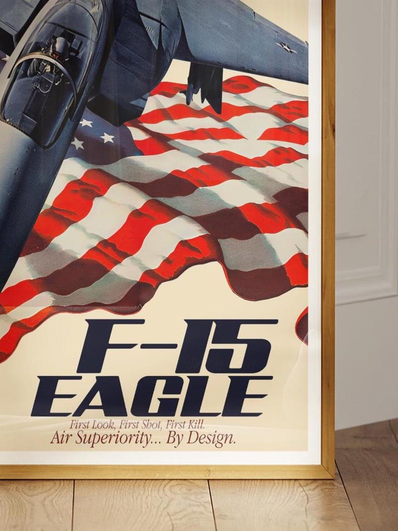Fighter Jet Poster Set | F-15 F-16 F-22 F-35 | Vintage Air Force Art ...