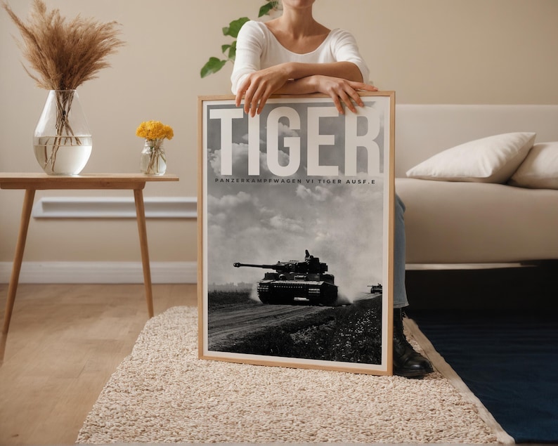 Unique Vintage WWII Tiger-i Tank Poster – Vintage Military Art, Tank ...