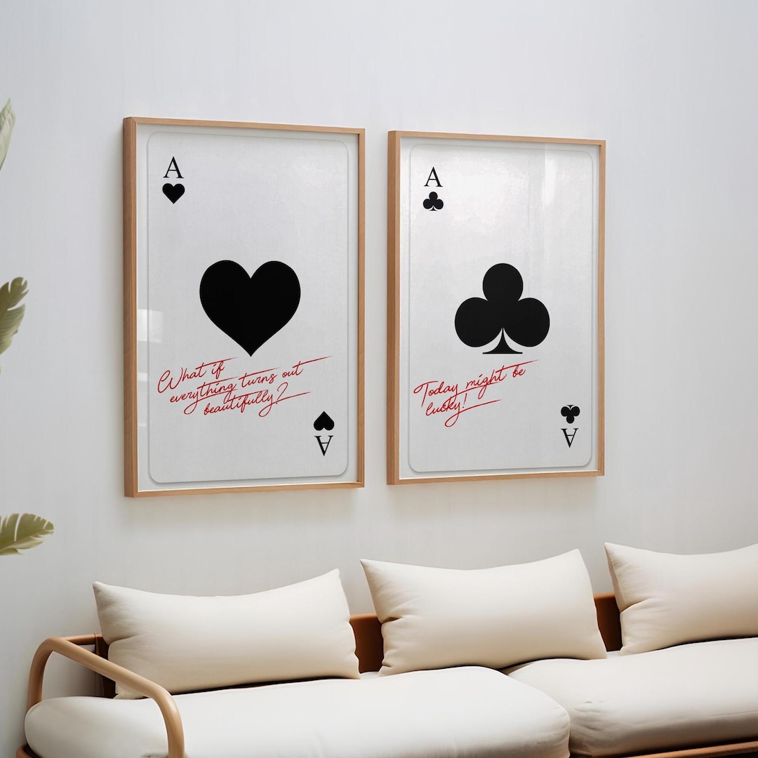 Playing Card Print Set: Retro Casino Wall Art (digital Download) - Etsy