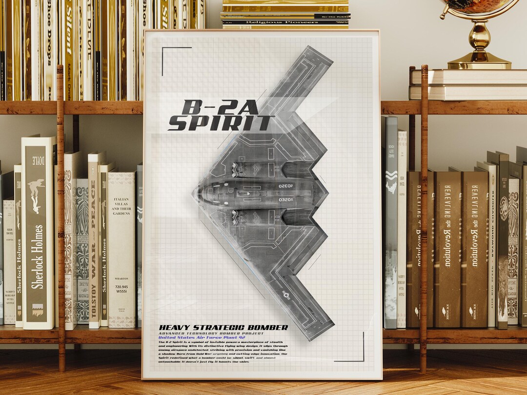 B-2A Spirit Stealth Bomber Poster – Strategic Heavy Aircraft Blueprint ...