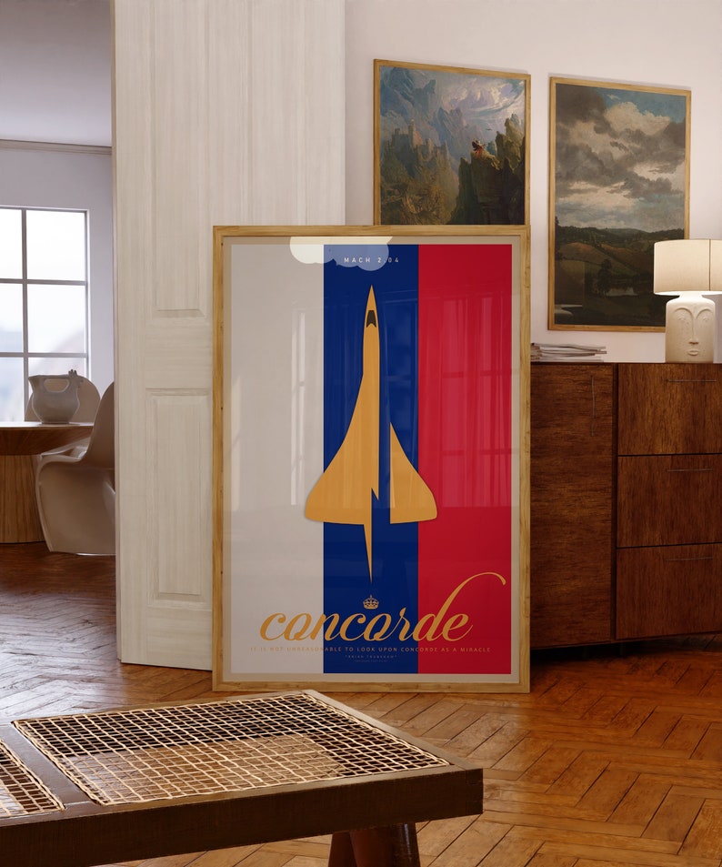 Concorde Poster, Art, Minimalist, Wall Art, Aviation, Concorde, Jet ...
