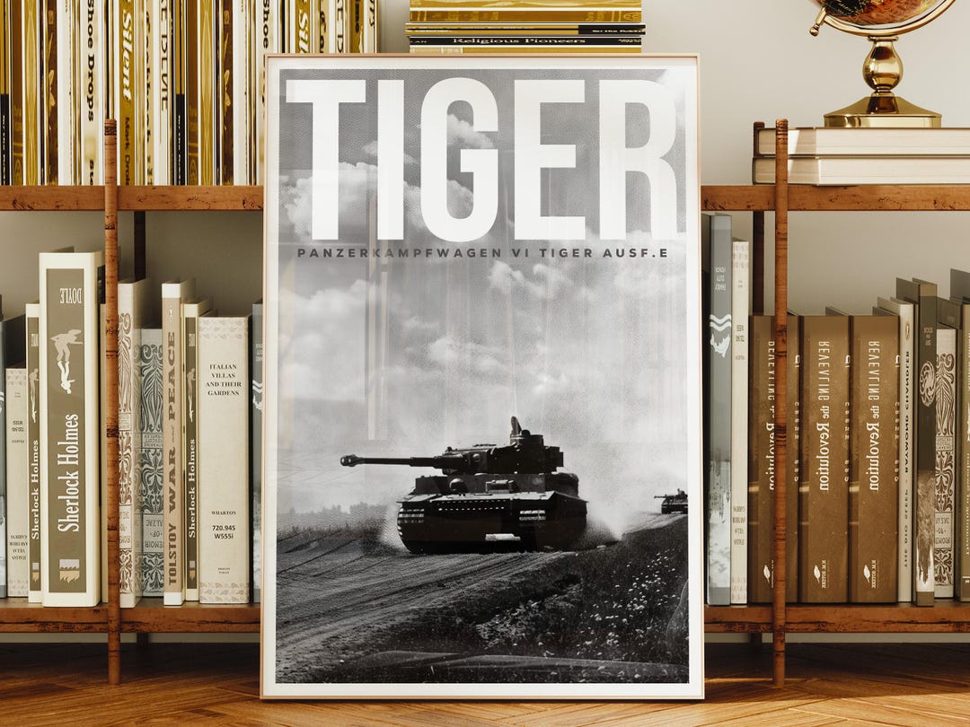 Unique Vintage WWII Tiger-i Tank Poster – Vintage Military Art, Tank ...