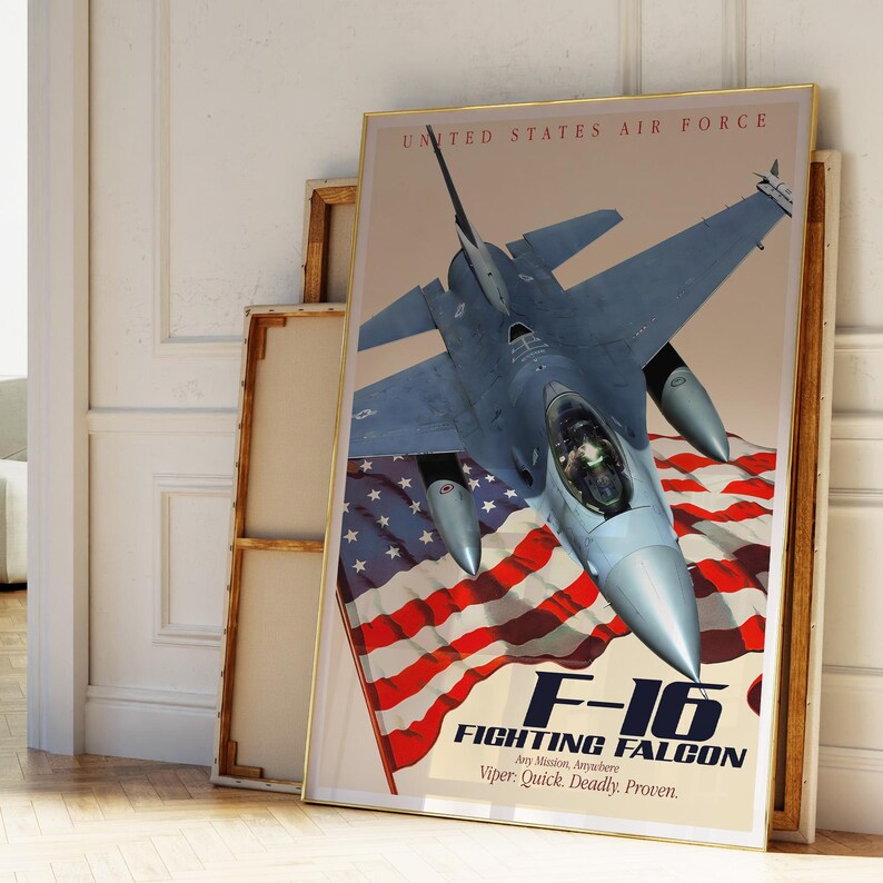 F-16 Fighting Falcon Jet Poster | United States Air Force Art, Viper ...