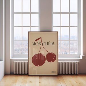 Cherry Poster Cherries Print Trendy Wall Art Retro Print Mon Cherry ...