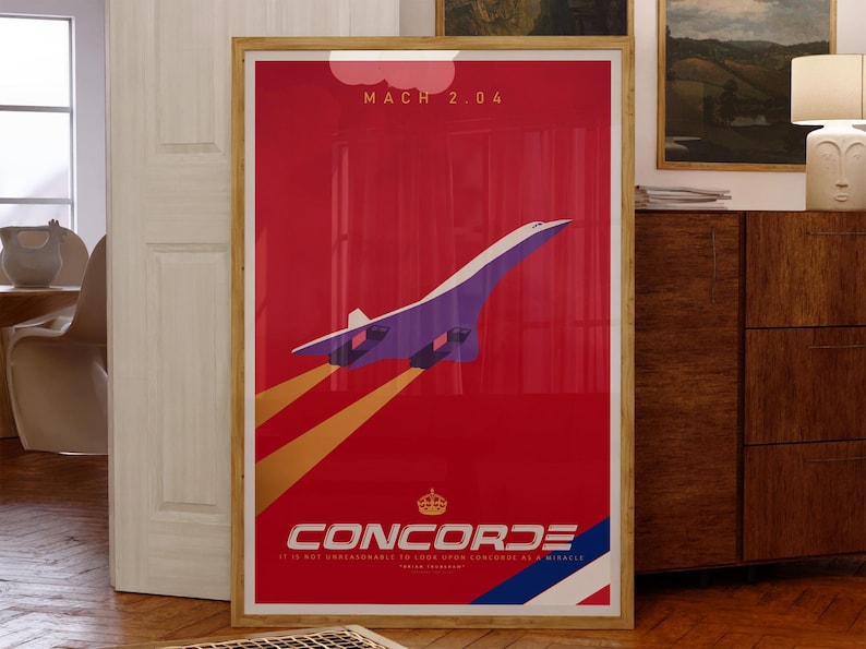 Concorde Poster, Art, Concorde Minimalist, Wall Art, Aviation, Concorde ...