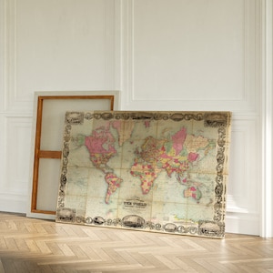 World Map, 1854 | Mercator's Projection - Etsy