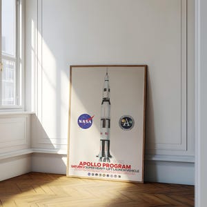Apollo Program Poster - Saturn V | Apollo 11, Moon Landing, Space ...