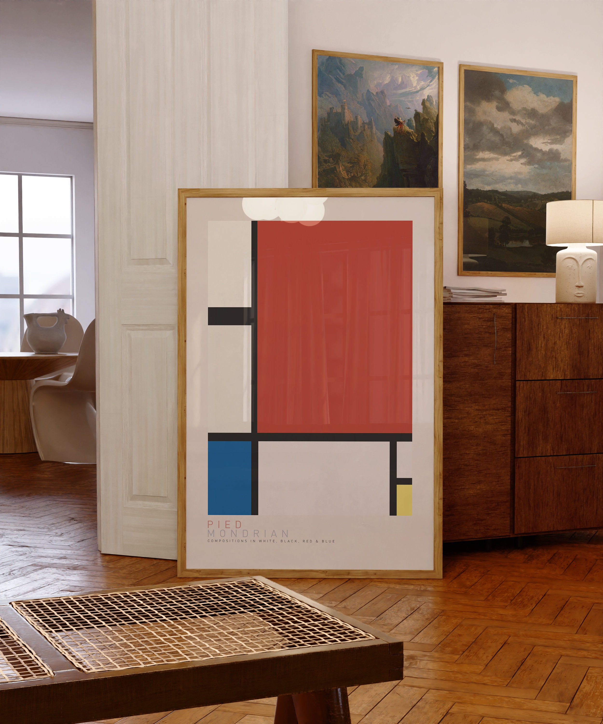 Piet Mondrian Art Bundle Set of 3 Compositions in White - Etsy Australia