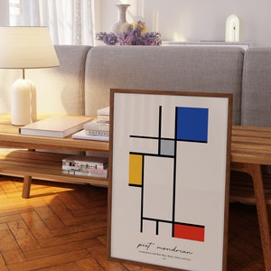 Piet Mondrian Art Bundle, Set of 2 | Compositions in White, Black, Red ...