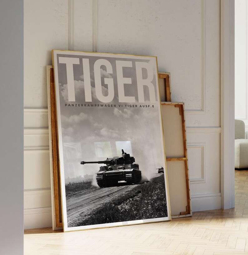 Unique Vintage WWII Tiger-i Tank Poster – Vintage Military Art, Tank ...