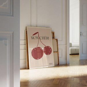 Cherry Poster Cherries Print Trendy Wall Art Retro Print Mon Cherry ...