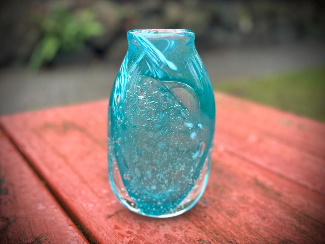 Handmade "ocean Waves" Flat Vase - Etsy