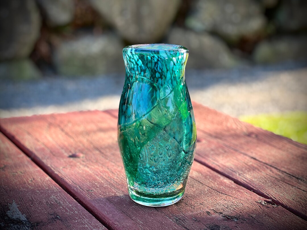 Handmade “ocean Waves” Glass Vase - Etsy