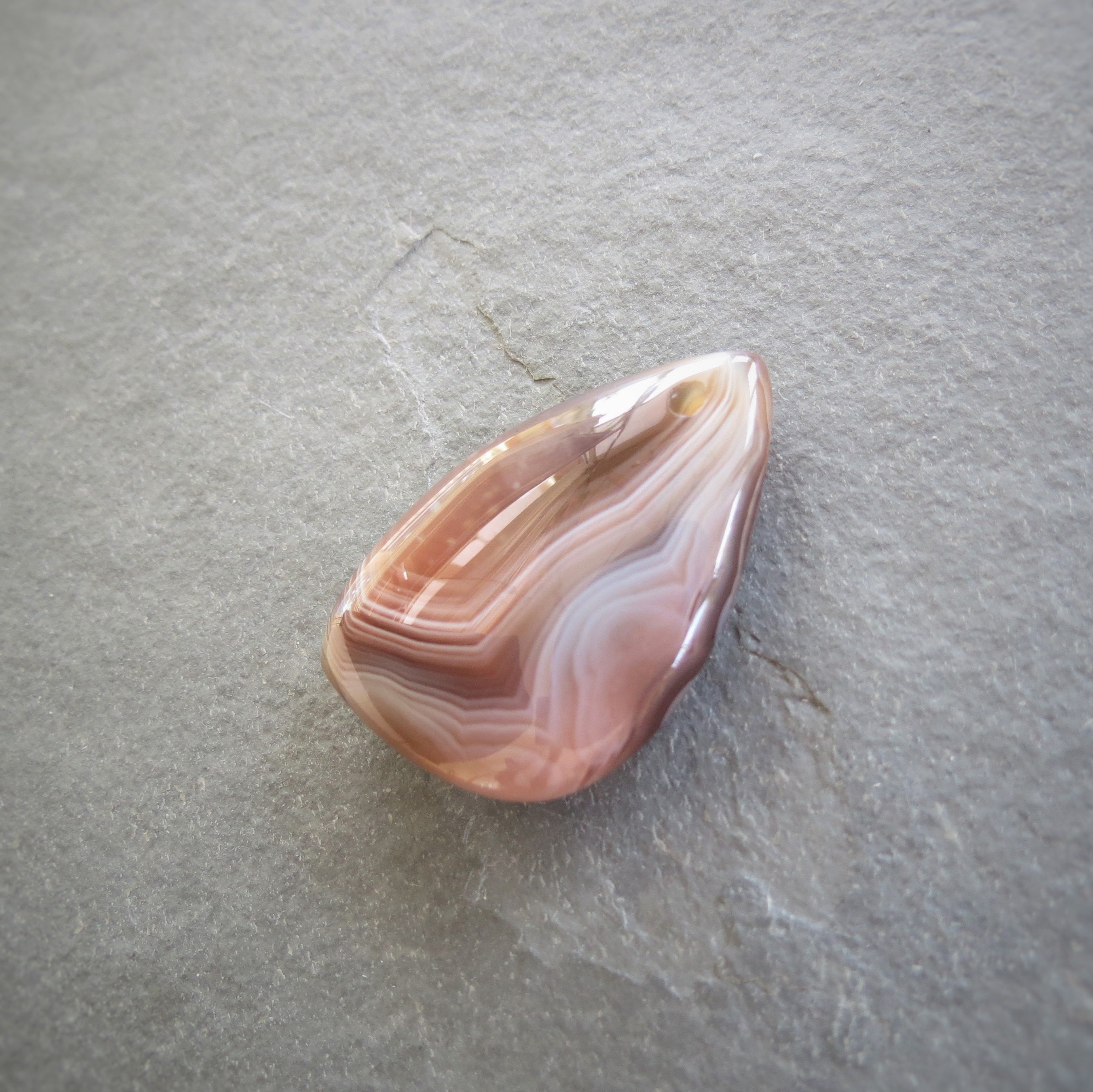 Botswana Agate, Banded Chalcedony, Brown and Beige Shaded, Teardrop ...