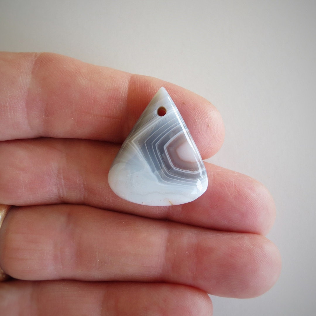 Botswana Agate, Banded Chalcedony, Gray and Pinky Beige, Small Triangle ...