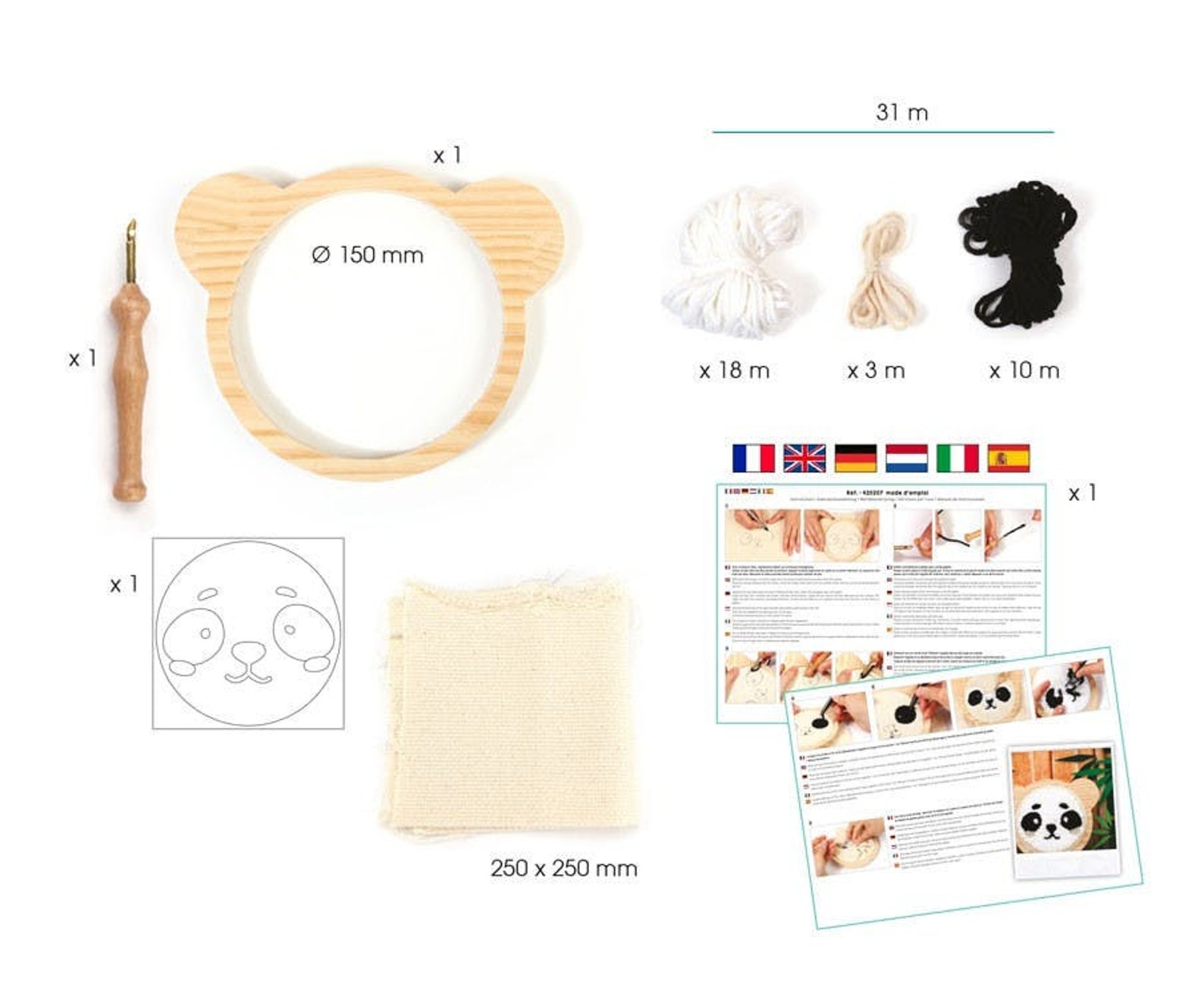 Punch Needle Kit Panda Graine Creative Modern Embroidery Kit Hand Punch ...