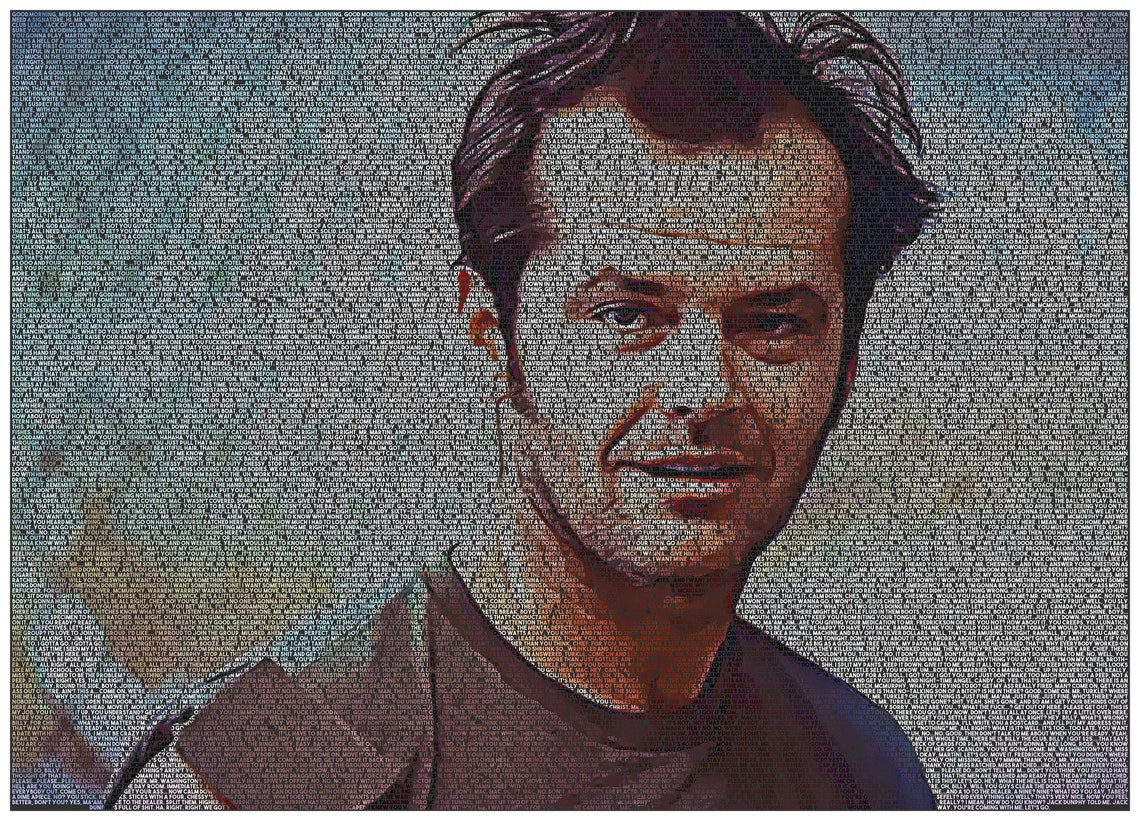 Text Portrait of Randle Mcmurphy With Full Script of One Flew | Etsy