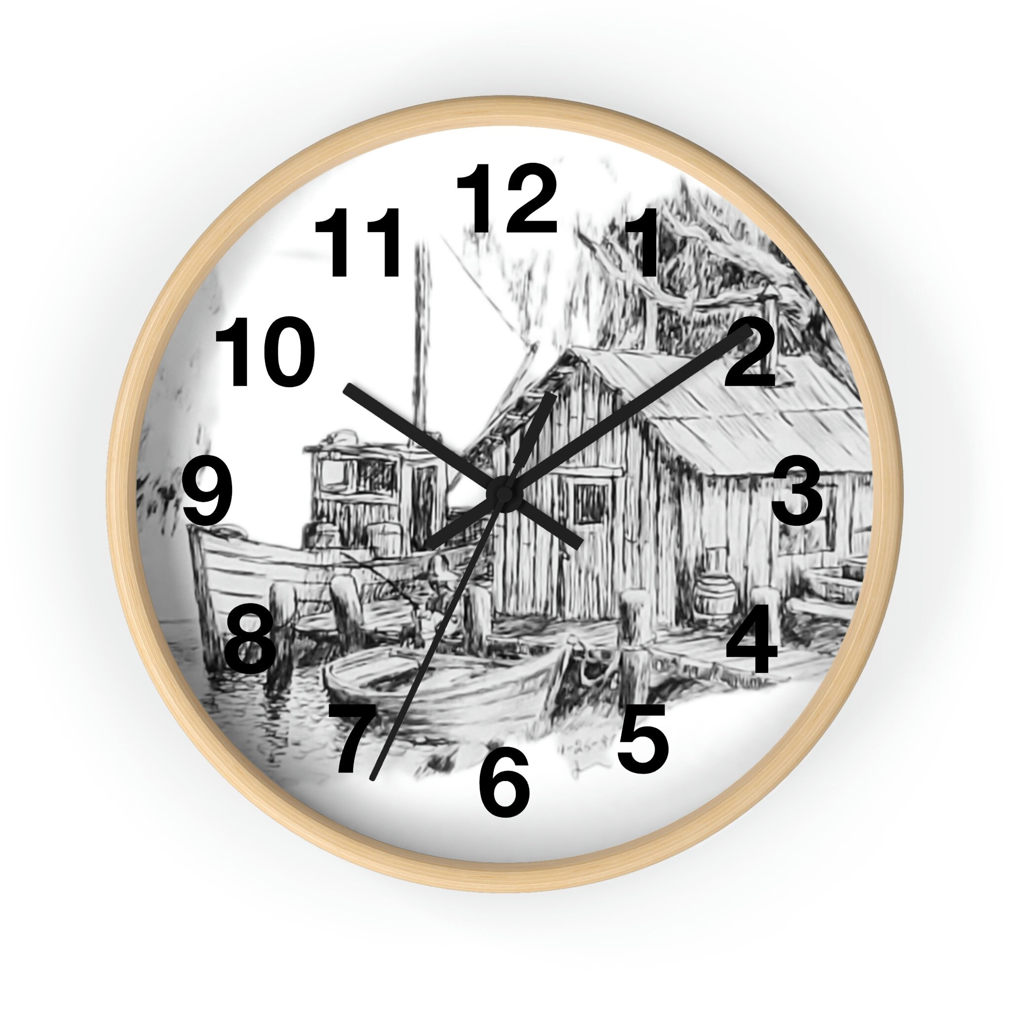 Wall Clock Fishing Man Custom Art Clock Wall Decor for Home - Etsy