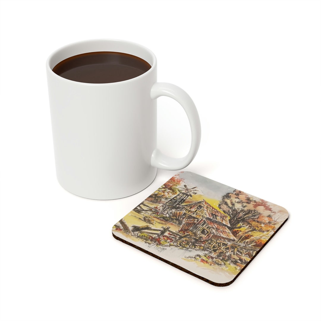 Cork Back Coaster Barn and Windmill Coaster for Table Home Decor - Etsy