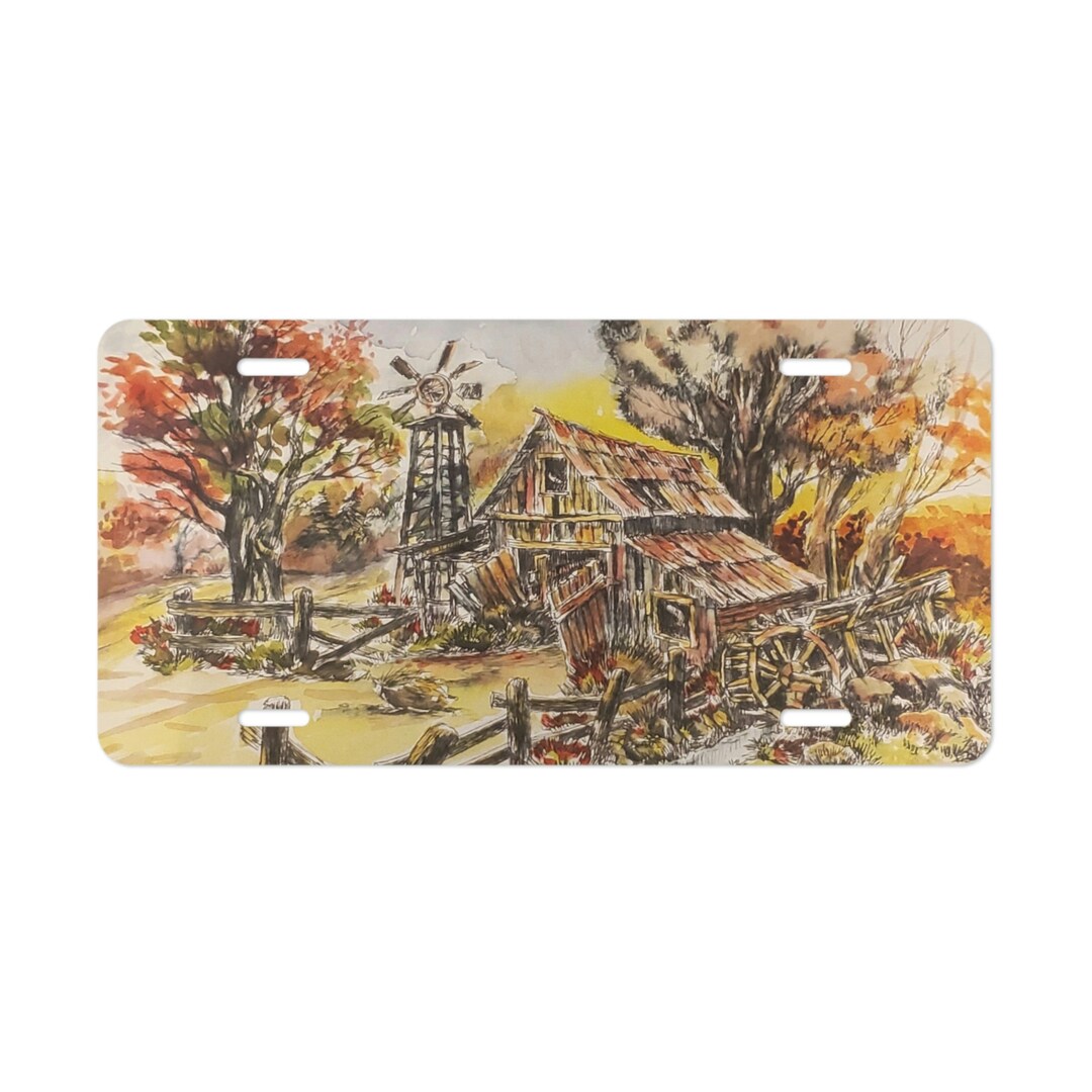 Vanity Plate Barn and Windmill Licence Plate for Car Accessory - Etsy