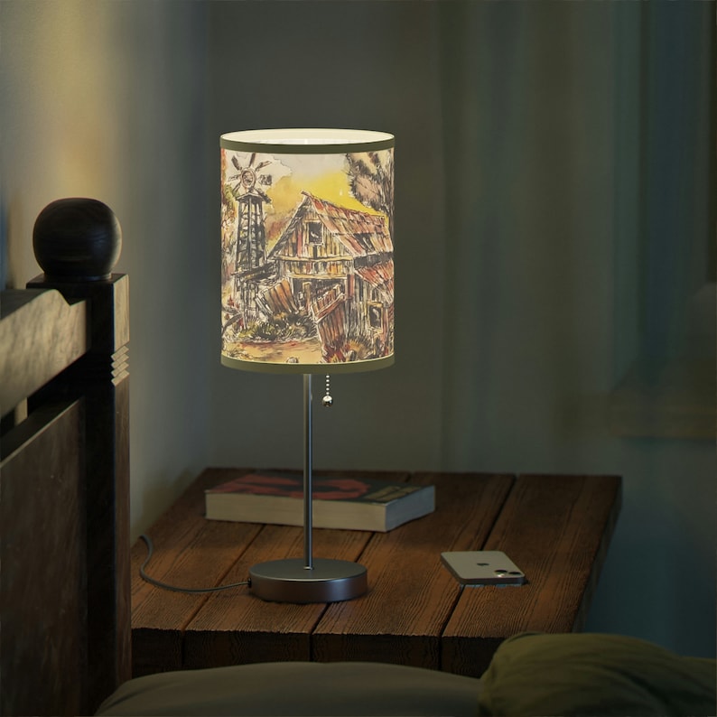 Lamp on a Stand Barn and Windmill Custom Art Lamp Gift for Home - Etsy