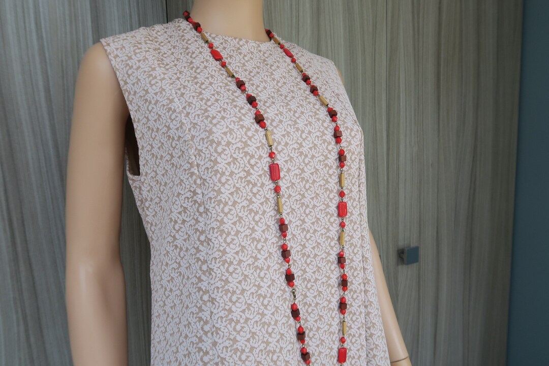 Trevira 2000 Vintage Beige Textured Dress, Size L-XL - Etsy