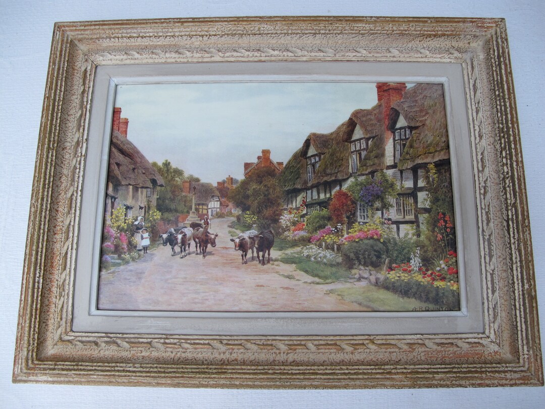 Framed Reproduction of a Watercolor by A. R. Quinton, English Village ...