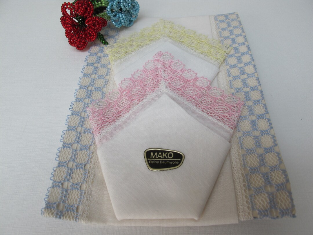 Old Handkerchiefs for Ladies in Cotton and Lace in Pastel - Etsy