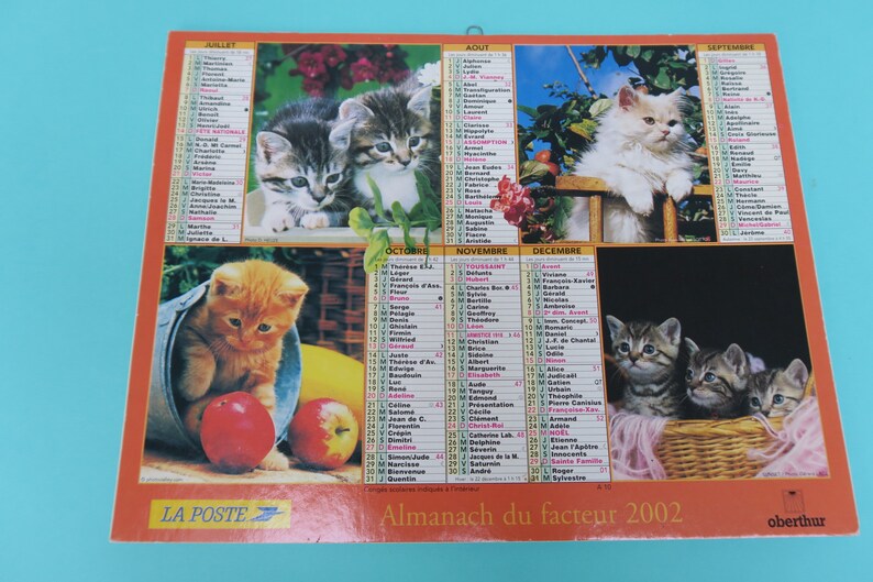Old Calendars Sold Individually: 1961, 1963, 1964, 2001, 2002, 2003 ...