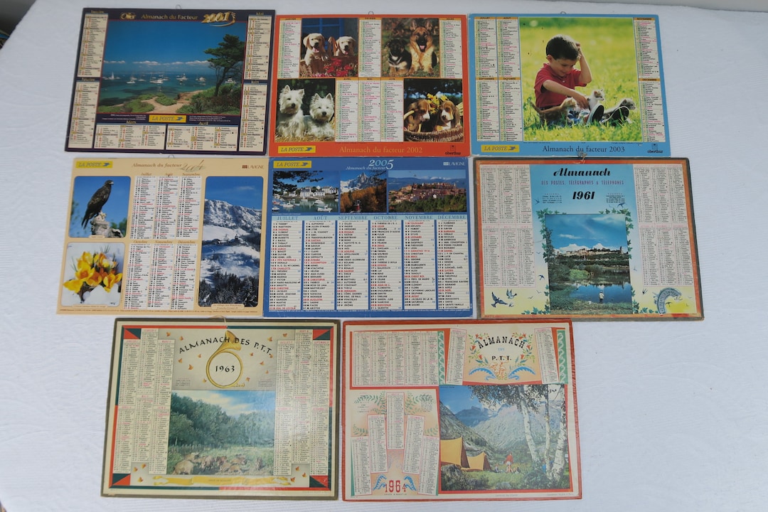 Old Calendars Sold Individually: 1961, 1963, 1964, 2001, 2002, 2003 ...