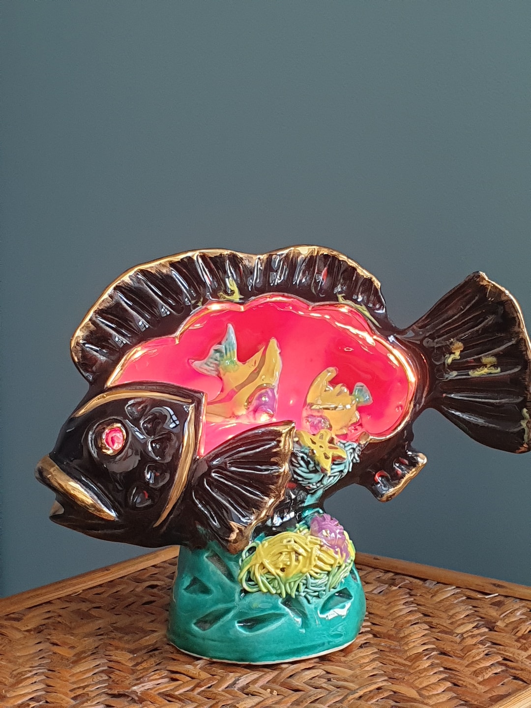 Ceramic Fish Lamp From VALLAURIS - Etsy