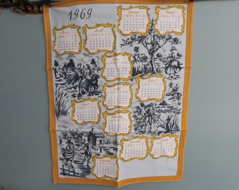 1969 Calendar Towel - Etsy