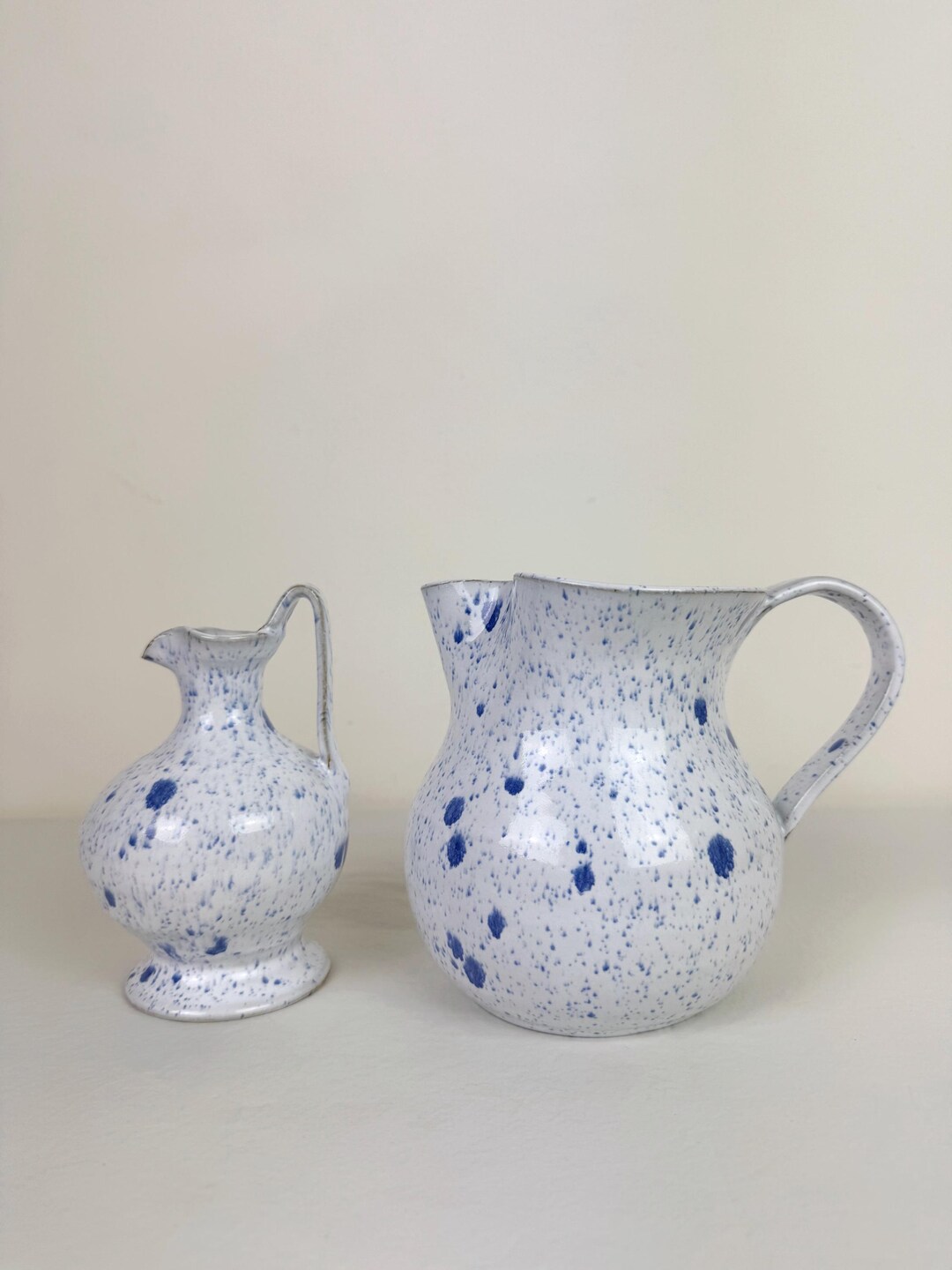 Blue Speckled Handmade Ceramic Pitcher Set - Etsy