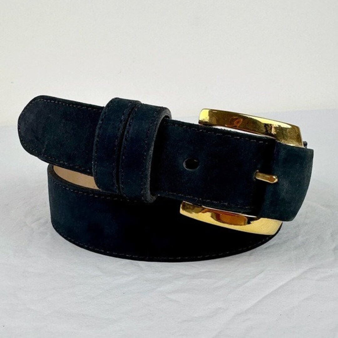 Joan and David Too Black Suede Belt - Etsy