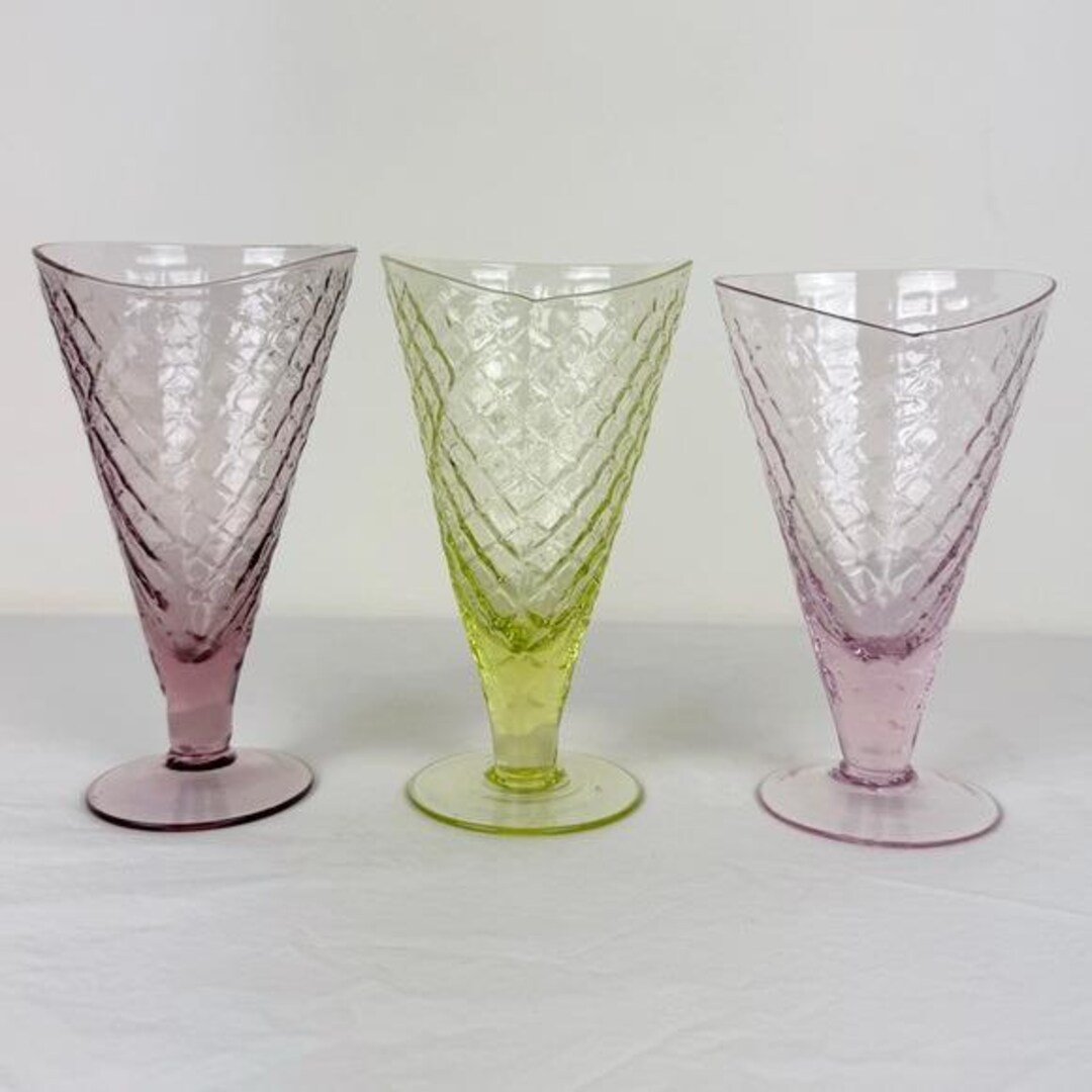 Bormioli Rocco Vintage Colored Ice Cream Glasses (set of 3) - Etsy