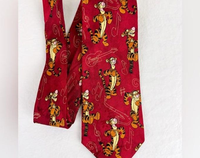 The Disney Store 90's Tigger Music Silk Neck Tie - Etsy