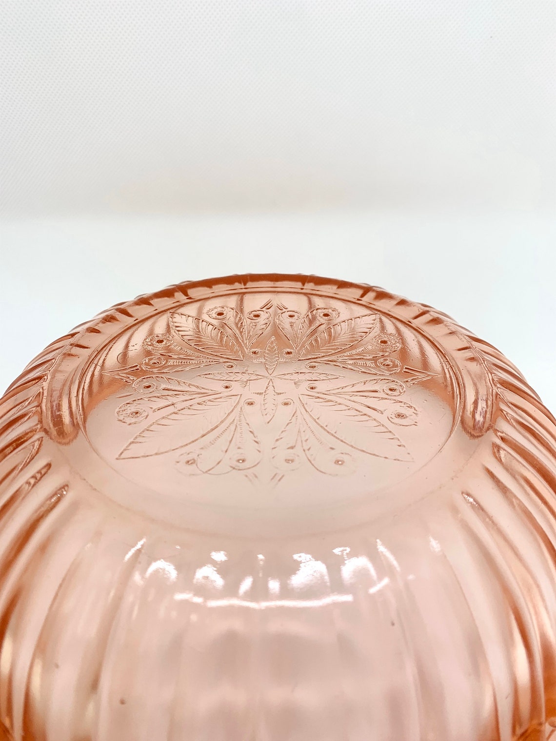 Pink Depression Glass Adam Pattern Serving Bowl by - Etsy