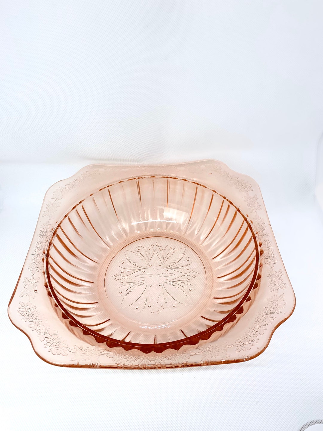 Pink Depression, Glass Adam Pattern, Serving Bowl, by Jeannette Glass ...