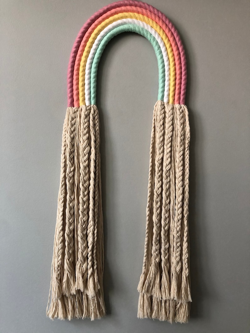 Rainbow Wall Hanging, Bows, Bow Holder, Nursery, Macrame, Baby, Girls ...