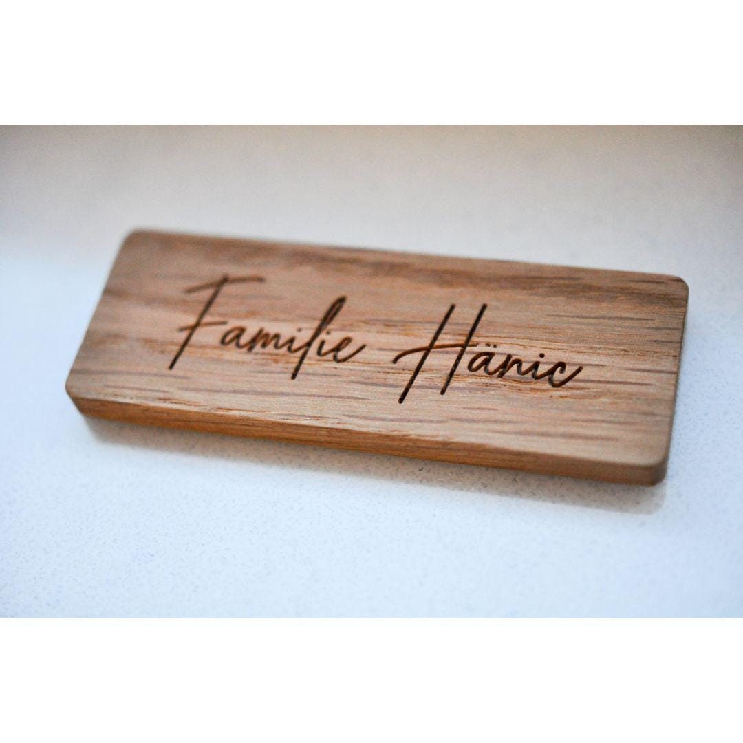 Personalized Oak Wooden Door Sign Name Plate | Letterbox Sign ...