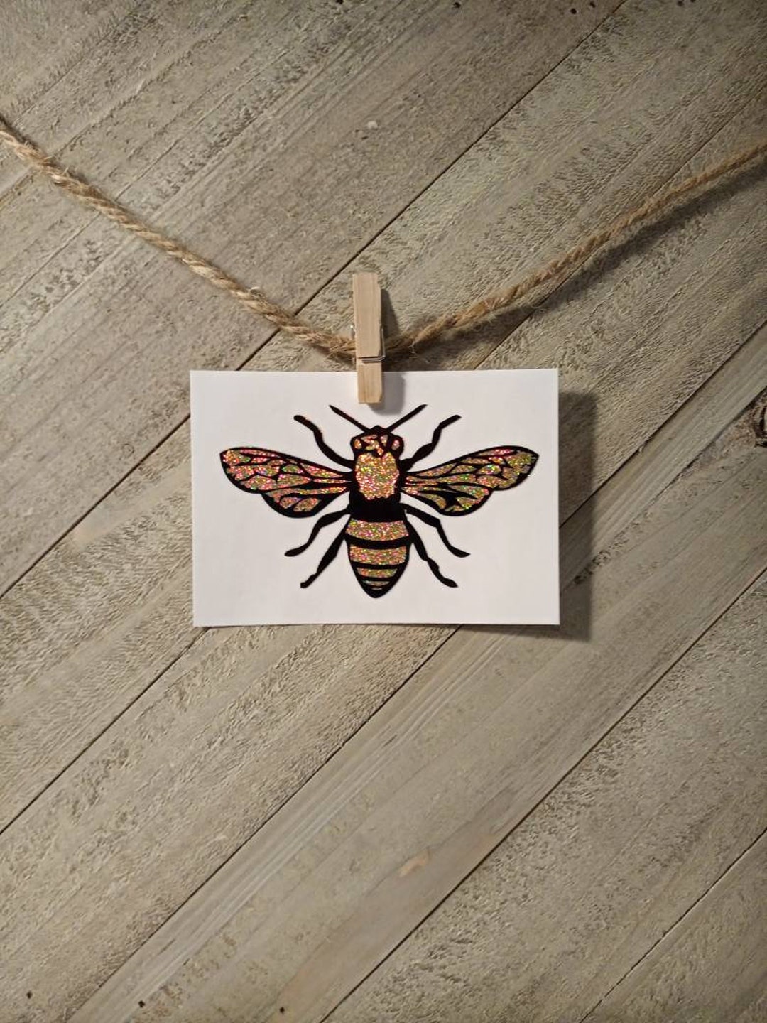 Bumble Bee Holographic Vinyl Decal Car Truck Laptop Sticker Black and ...