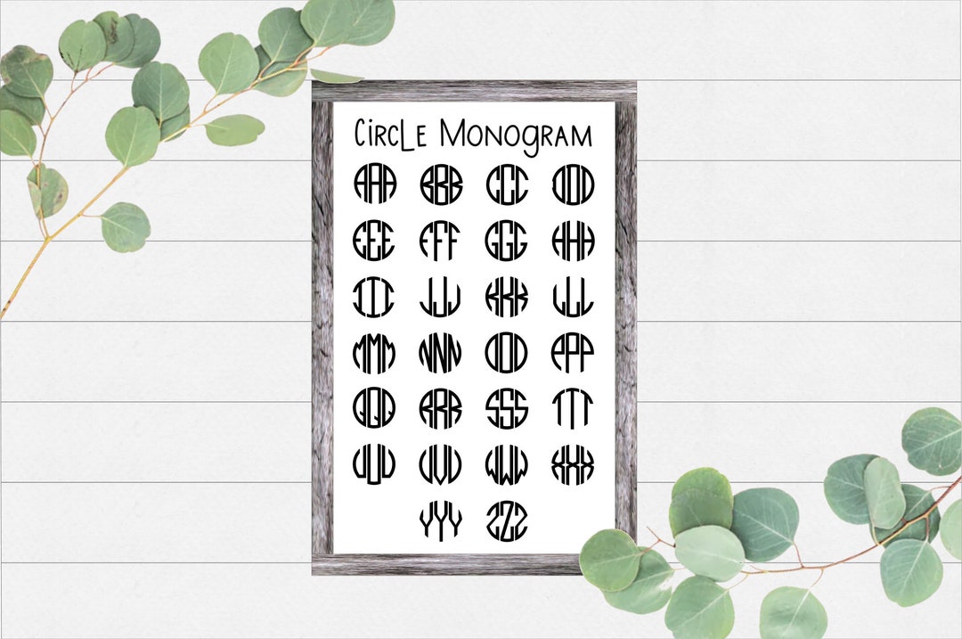 Circle Monogram Vinyl Decal - Etsy