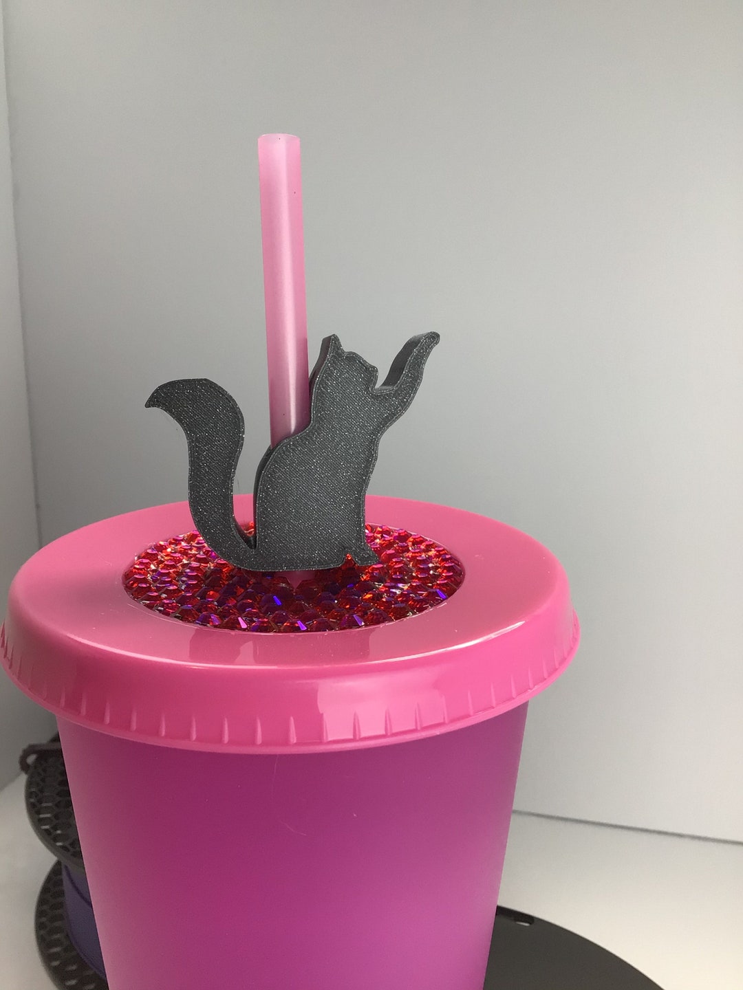 3d Printed Cat Straw Topper - Etsy
